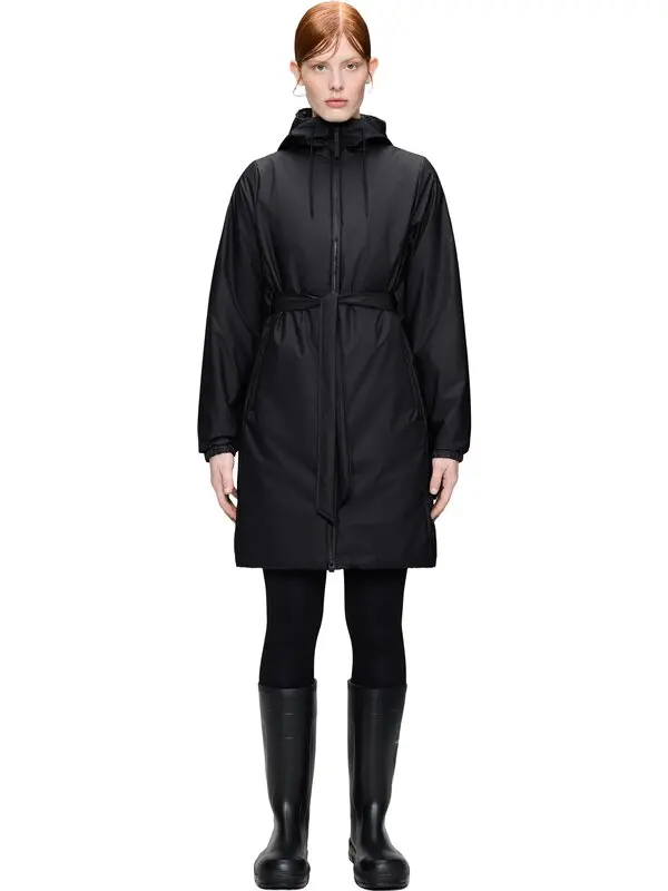 Rains Lohja Long Insulated Curve Jacket - Black