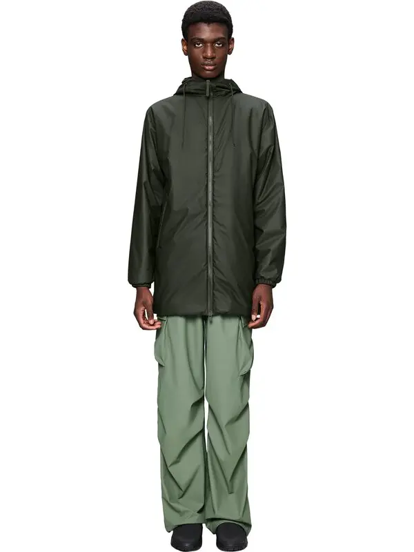 Rains Lohja Long Insulated Waterproof Jacket - Green