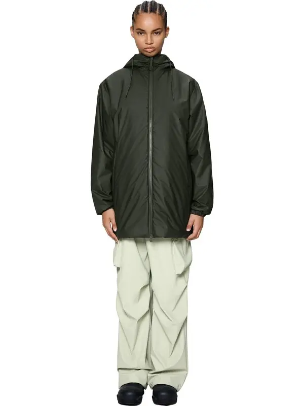 Rains Lohja Long Insulated Waterproof Jacket - Green
