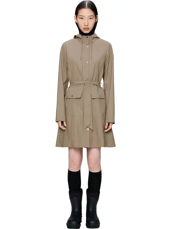 Rains Curve Long Jacket - Beige
