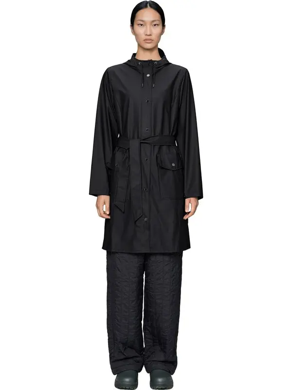 Rains Curve Long Jacket - Black