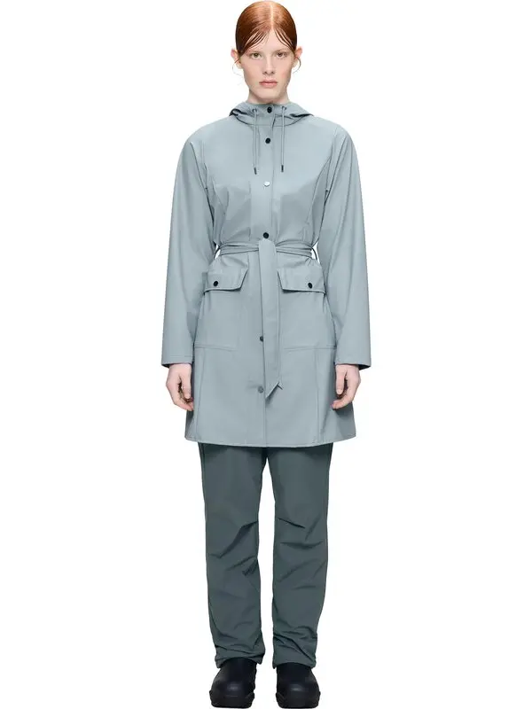 Rains Curve Long Jacket - Pool