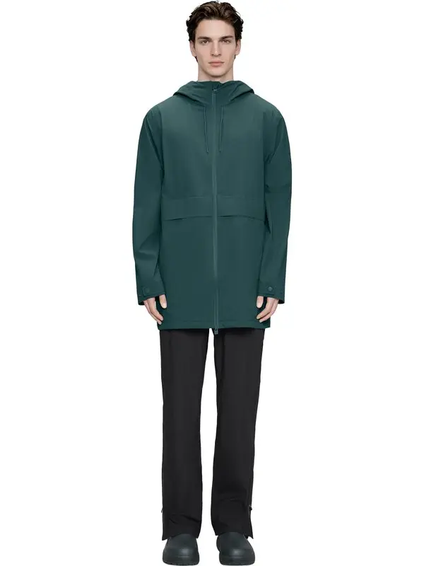 Rains Suva Hardshell Long Jacket - Green