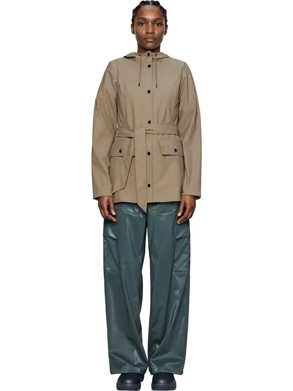 Rains Belted Curve Jacket - Beige