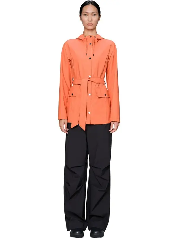 Rains Belted Curve Jacket - Ember