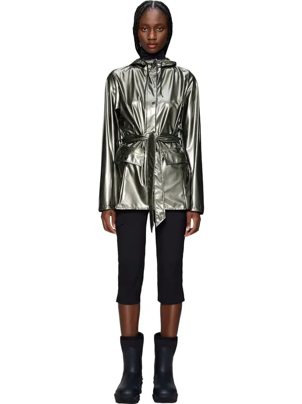 Rains Belted Curve Jacket - Grey