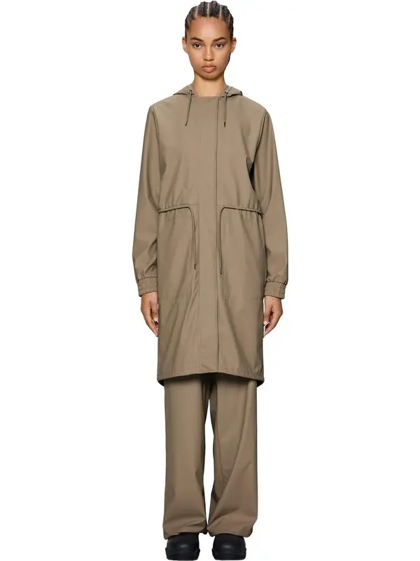 Rains String W Parka A Luxe-sport Fishtail Design - Beige