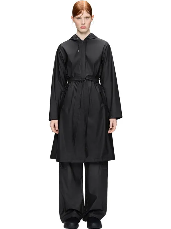 Rains A-line Longer Waterproof Jacket - Black