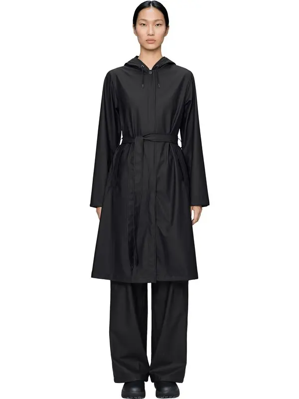 Rains A-line Longer Waterproof Jacket - Black