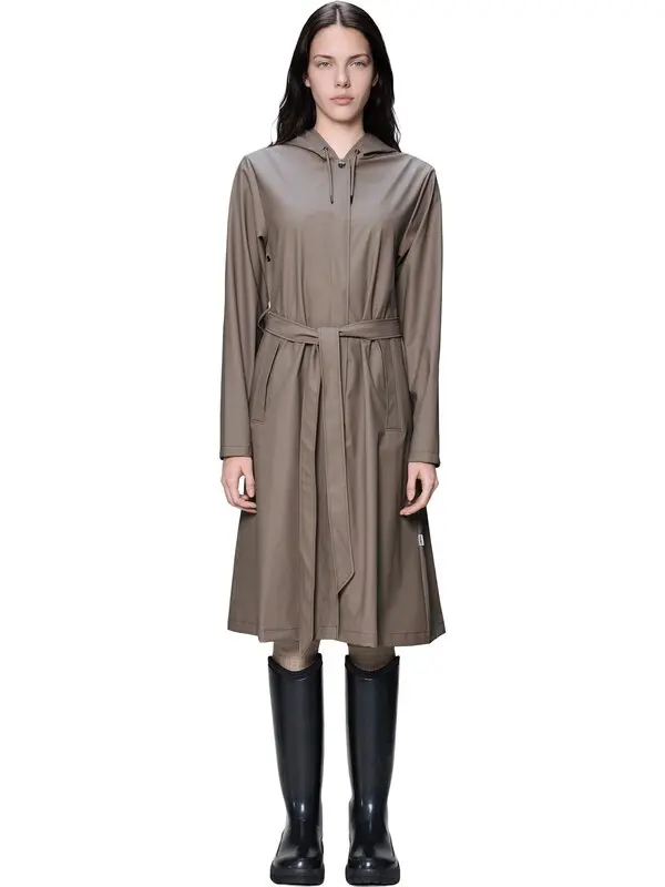 Rains A-line Longer Waterproof Jacket - Cinder