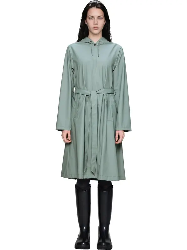 Rains A-line Longer Waterproof Jacket - Green