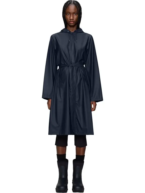 Rains A-line Longer Waterproof Jacket - Navy
