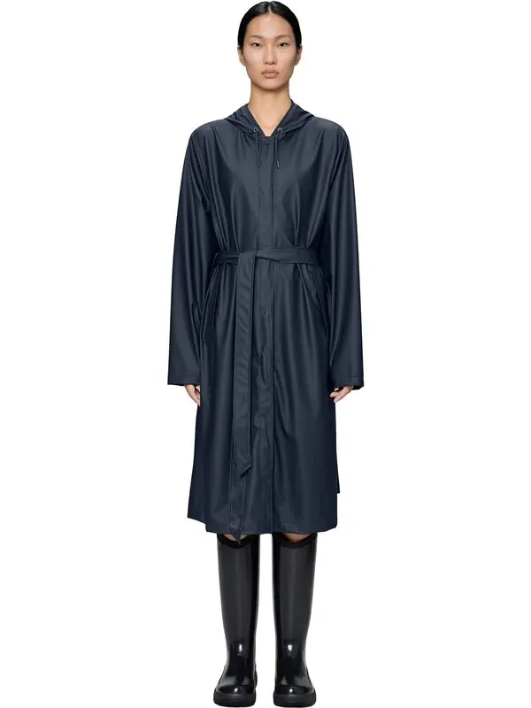 Rains A-line Longer Waterproof Jacket - Navy