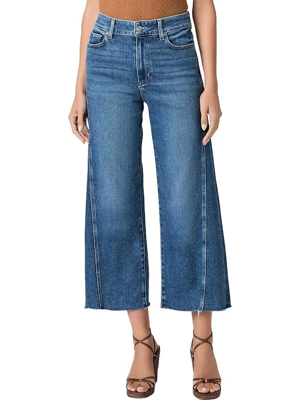 Paige Anessa High Rise Wide Ankle Jeans - Hollyhock
