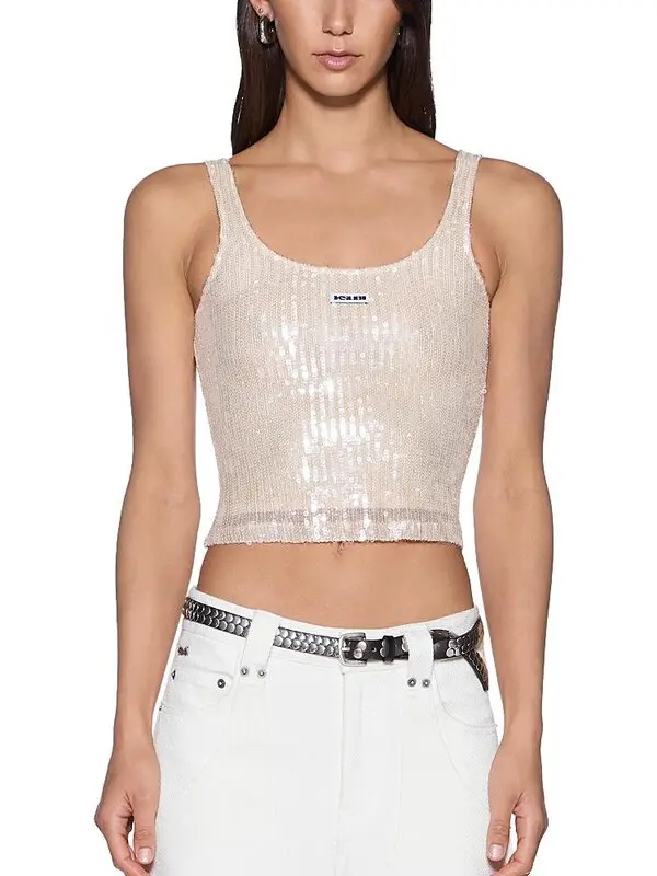 Ksubi Chloe Sequin Tank - Tan