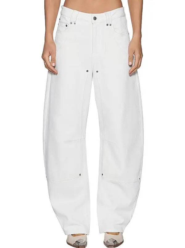Ksubi Mid Rise Barrel Carpenter Jeans - White