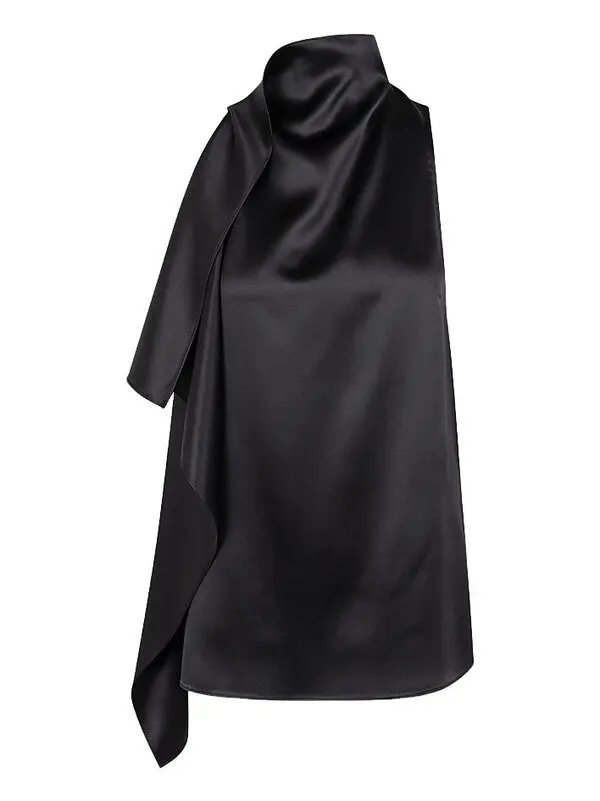 HEIRLOME Silk Draped Top - Black