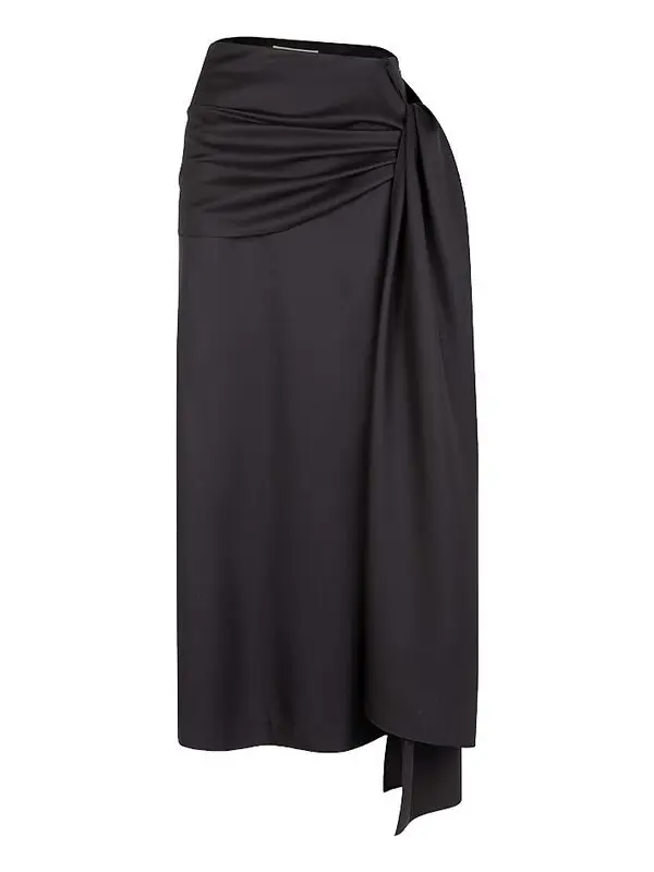HEIRLOME Helena Silk Skirt - Black