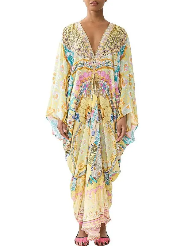 Camilla Long Silk Kaftan - Barcelona