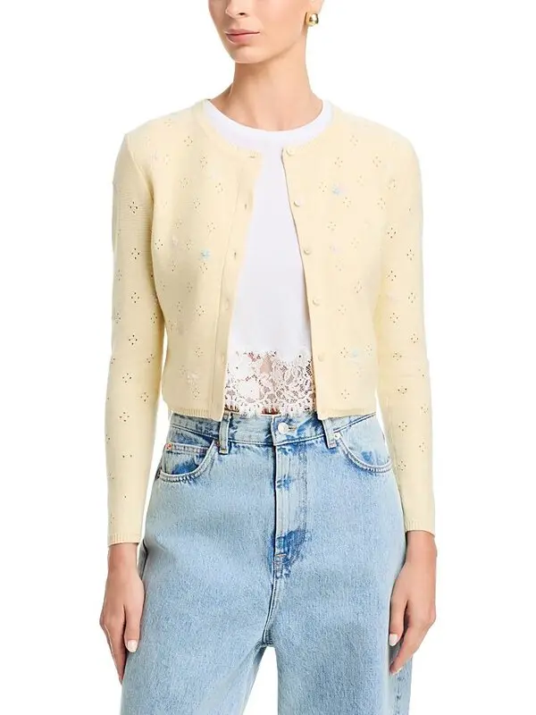 LoveShackFancy Paelynn Cropped Cardigan - Daylily