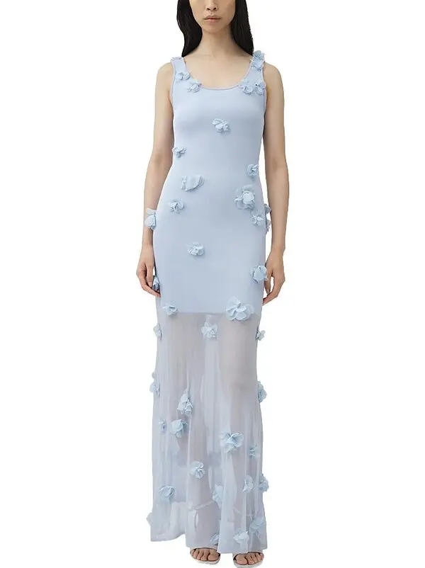 Simkhai Sleeveless Floral Applique Maxi Dress - Periwinkle