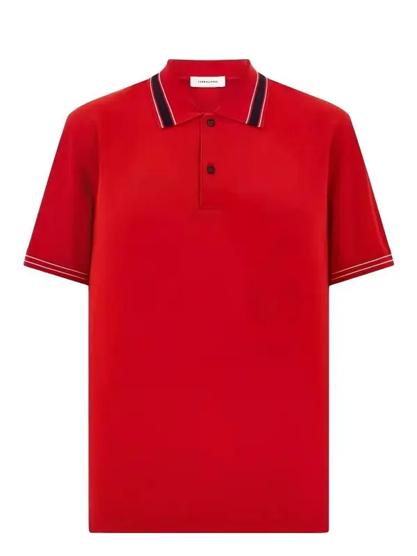 FERRAGAMO Short Sleeve Polo Shirt - Red