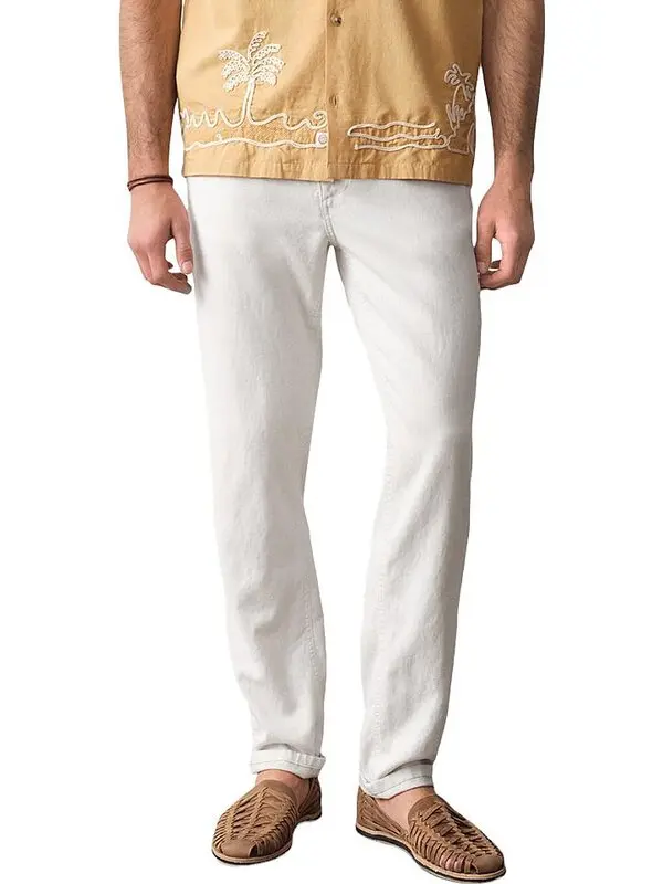 Marine Layer 5-pocket Linen Blend Pants - Natural Geo