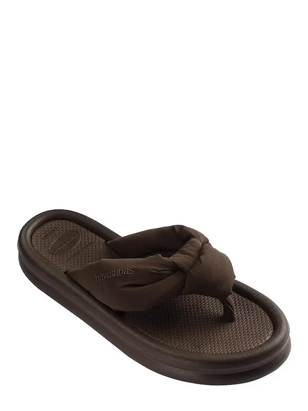 Havaianas Over Puffed Knot Detail Sandals - Dark Brown