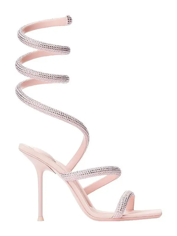 Alexander Wang Julie 105 Crystal Coil Sandals - Light Pink