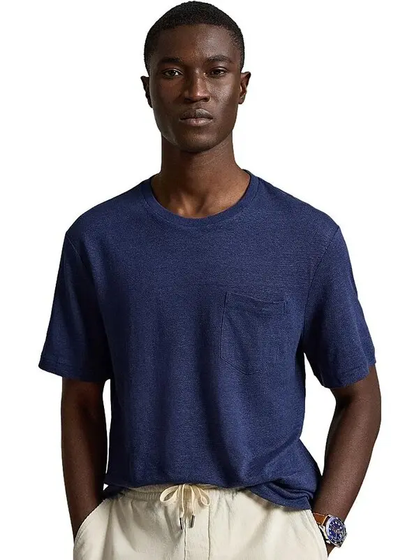 Polo Ralph Lauren Standard Fit Linen Mesh T-shirt - Navy