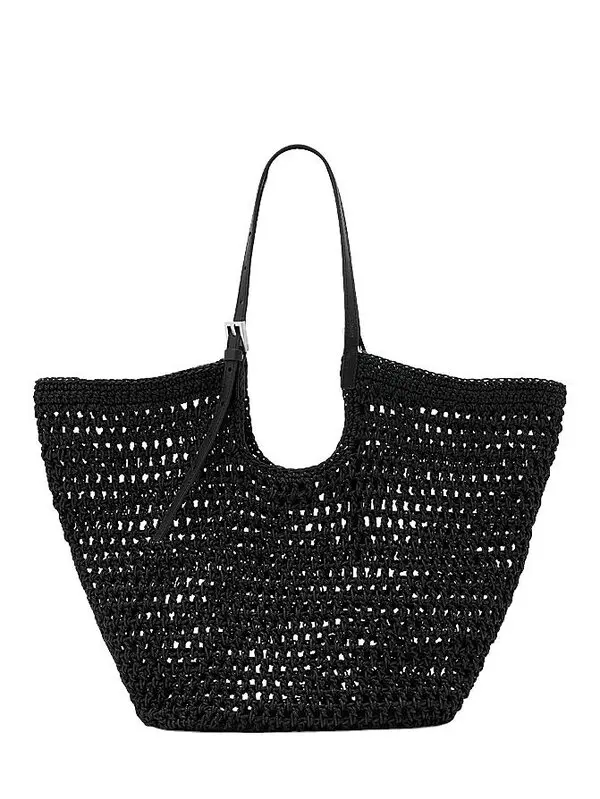 ALLSAINTS Ara Large East/west Cotton Knit Tote - Black