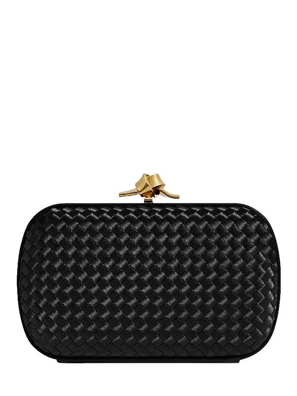 Bottega Veneta Knot Clutch - Black/brass Vibrato