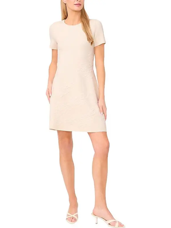 Ted Baker London Jacquard Mini Dress With Short Sleeves - Vanilla Ice