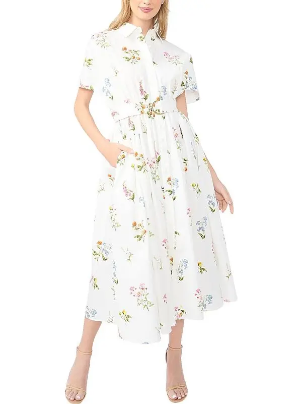 Ted Baker London Riley Floral Print Belted Maxi Dress - Vanilla Ice
