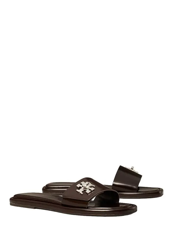 Tory Burch Turnlock Slide Sandals - Cocoa