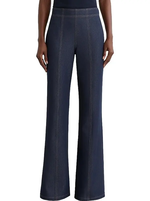 REISS Edie Mid Rise Flare Leg Jeans - Dark Blue