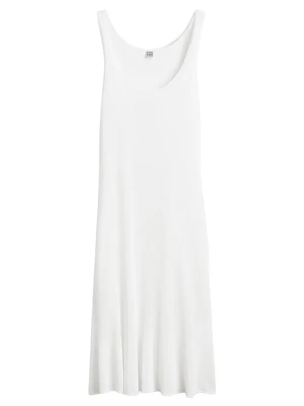 TOTEME Fluted Hem Dress - Optic White