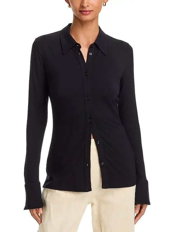 TOTEME Fitted Jersey Shirt - Black