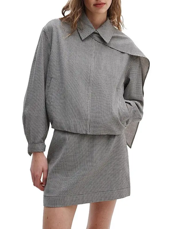 Rag & Bone Krista Wool Jacket - Black Plaid