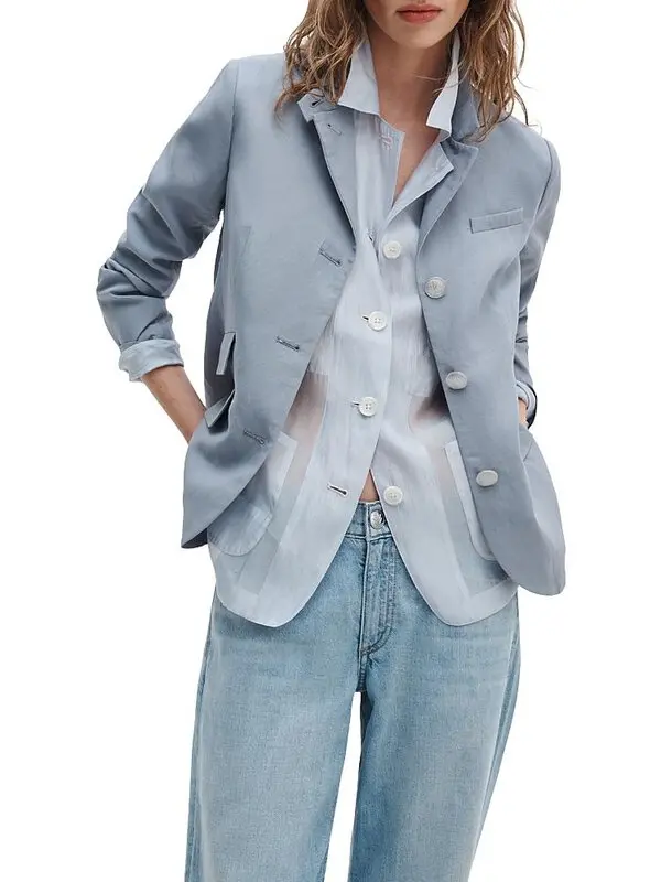 Rag & Bone Slade Linen Blazer - Stone
