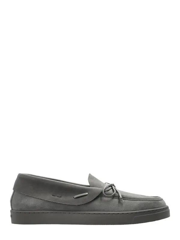 Giorgio Armani Suede Loafers With Lace Detailing - Grey