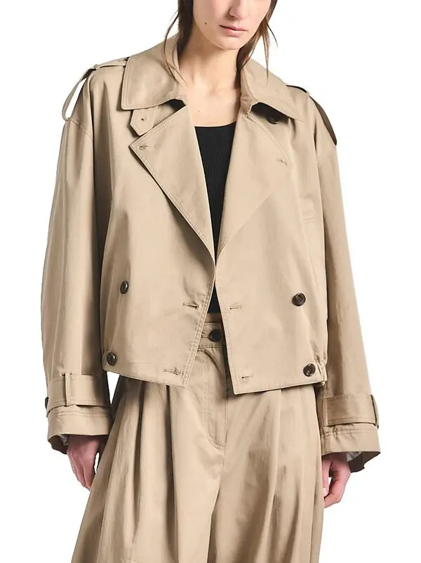 Derek Lam 10 Crosby Emilio Cropped Trench Coat - Latte