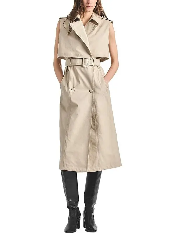 Derek Lam 10 Crosby Reign Stretch Cotton Dress - Oyster Gray