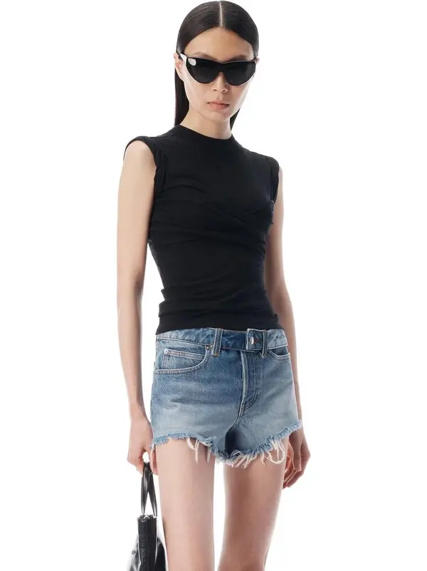 Alexander Wang Twisted Bust Layered Tank - Black