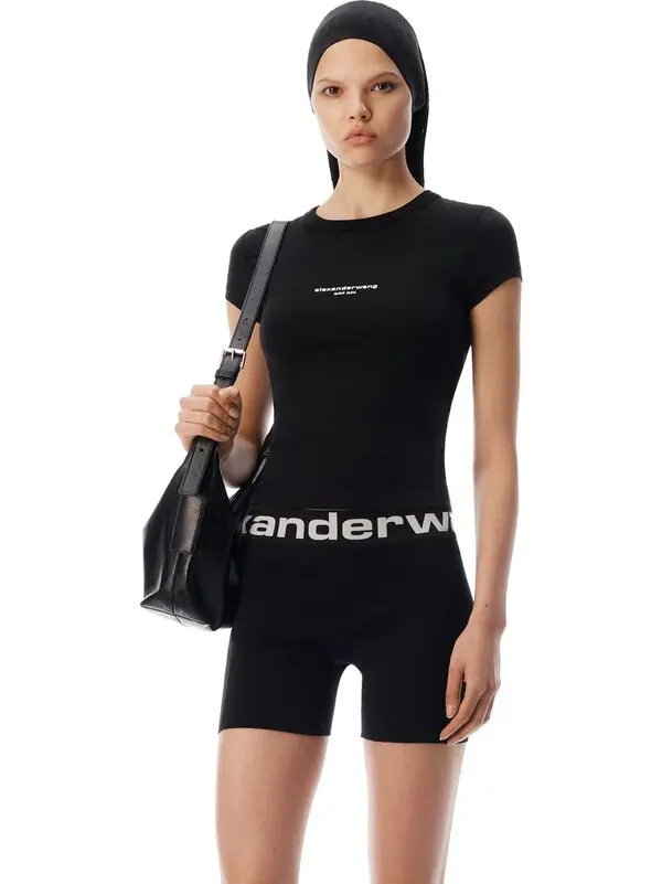 Alexander Wang Logo Print Fitted Tee - Black