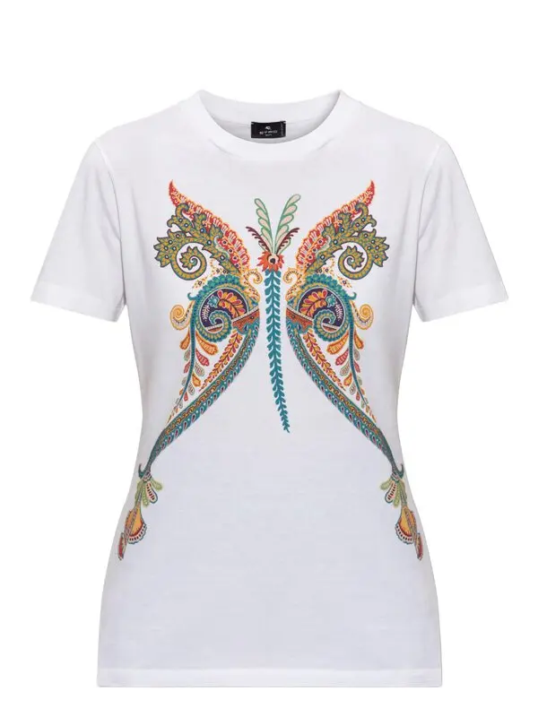 Etro Printed Cotton T-shirt - White