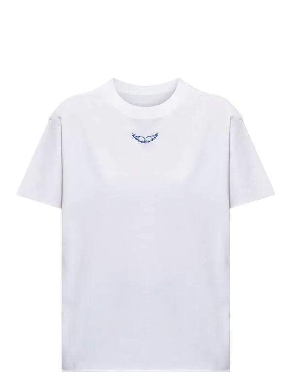 Zadig&Voltaire Tommer' Short Sleeve T-shirt With Sequin Embellishment - White