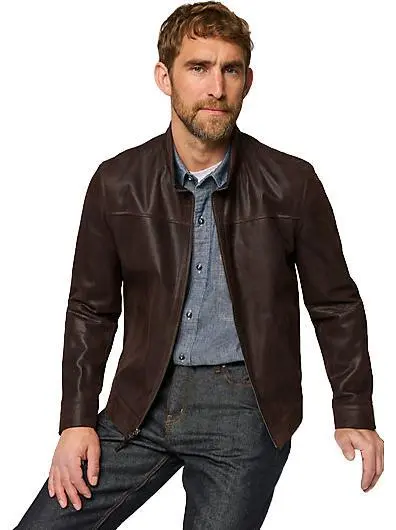 Overland Lawrence Reversible Suede Leather Jacket - Chocolate