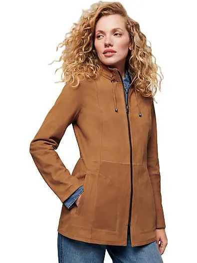 Overland Adele Reversible Suede Leather Jacket - Tobacco/black