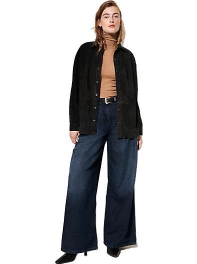 Overland Tara Reversible Suede Leather Shirt Jacket - Black/black